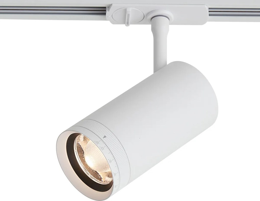 Moderní bodové svítidlo bílé pro 1fázový kolejnicový systém vč. LED otočné a naklápěcí - Iconic Zoom