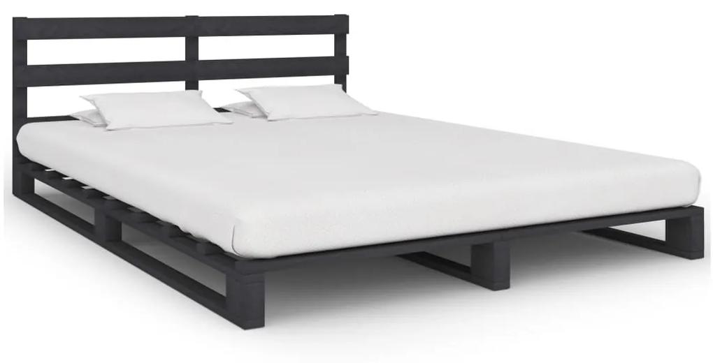 285257 vidaXL Rám postele z palet šedý masivní borovice 120 x 200 cm