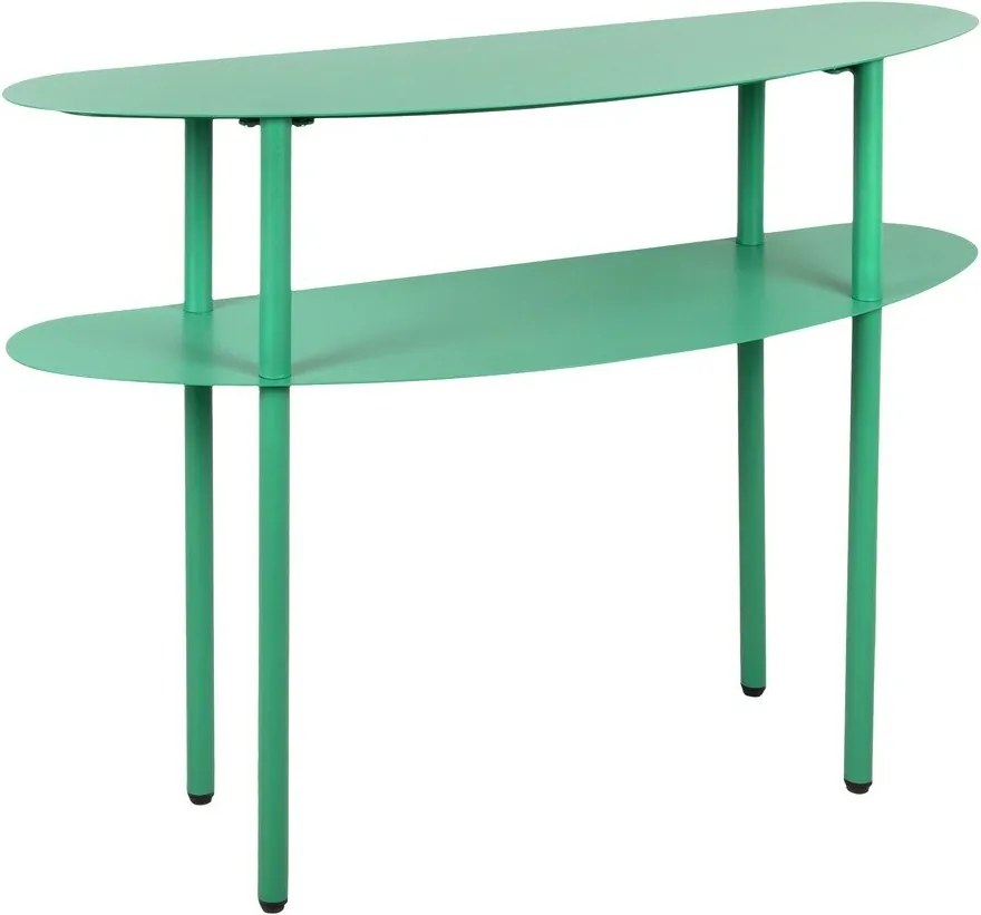 Zelený kovový konzolový stolek 28x90 cm Cool Retro – Leitmotiv
