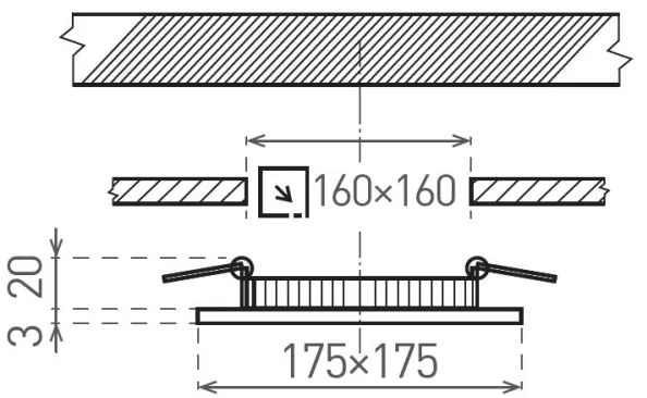 LED Podhledové svítidlo VEGA LED/12W/230V 2900/3900/5800K 17,5x17,5 cm bílá