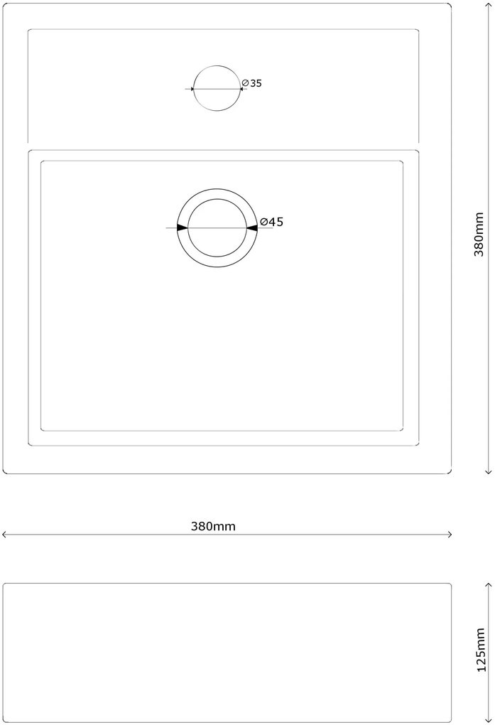 Gamma Biwu, umyvadlo na desku 380x380x125 mm, bílá lesklá, GMA-UC-BIWU