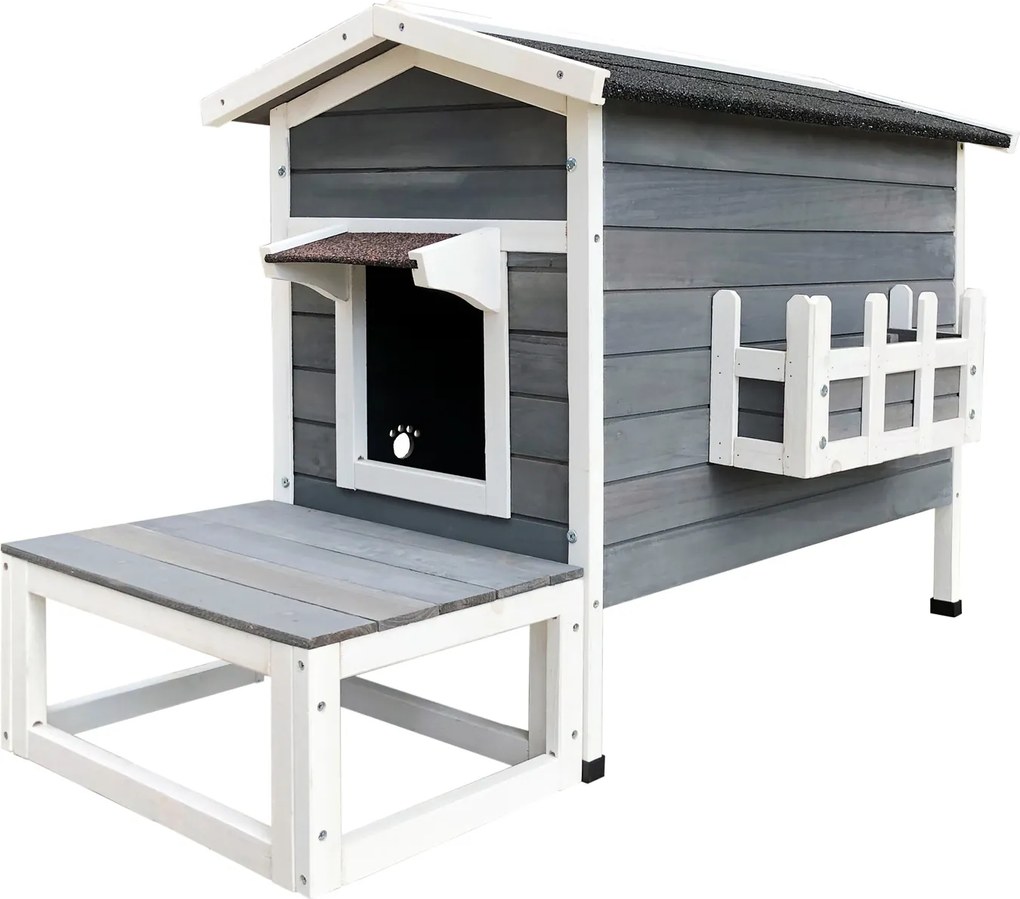 Domeček pro kočku fudajo – 73,5 × 48 × 104,5 cm (52201)