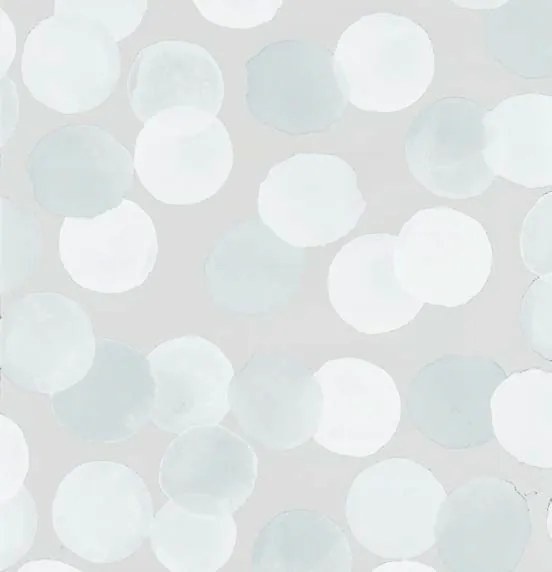 Gekkofix transparentní samolepící tapeta vitrážní na sklo, průsvitná, bílá kolečka 45 cm, metráž 13551 / samolepící tapety Julia White Vitrodecor