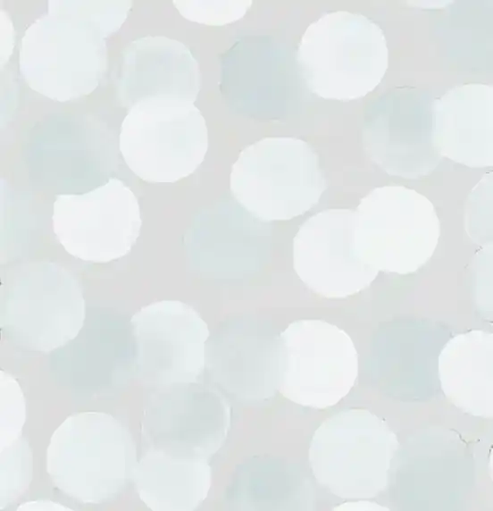 Gekkofix transparentní samolepící tapeta vitrážní na sklo, průsvitná, bílá  kolečka 45 cm, metráž 13551 / samolepící tapety Julia White Vitrodecor |  Biano