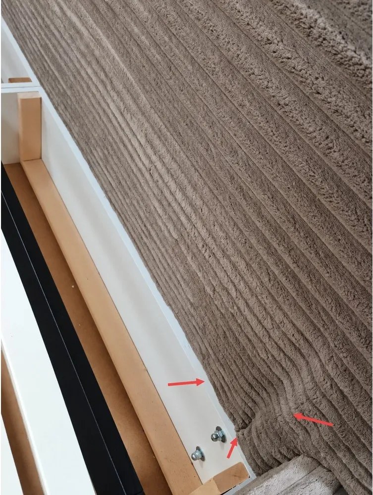 Taupe čalouněná dvoulůžková postel s úložným prostorem s roštem 180x200 cm Jade - II. jakost – Bobochic Paris