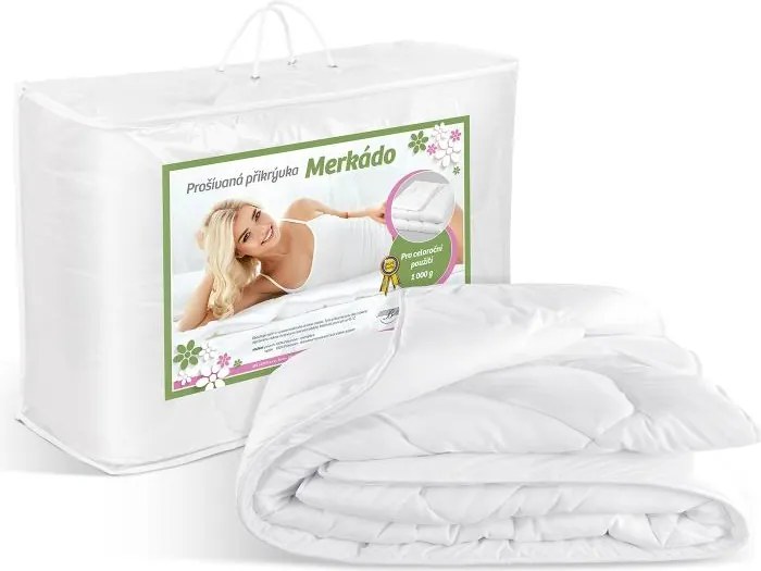 Bellatex Přikrývka Merkado celoroční , 140x200, 1000g Bílá 140x200 cm