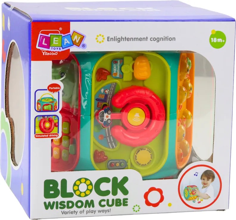 LEAN Toys Vzdělávací interaktivní kostka multifunkční 8v1