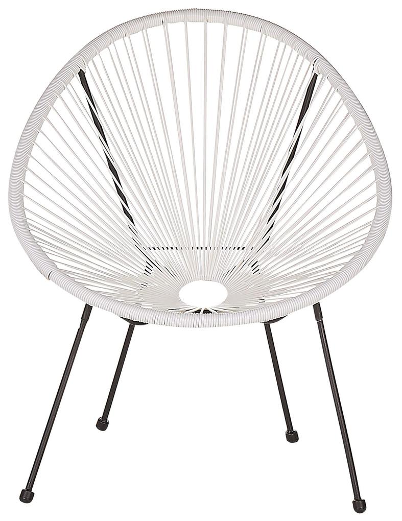 Sada 2 židlí z umělého ratanu ø 70 cm bílá ACAPULCO II Beliani