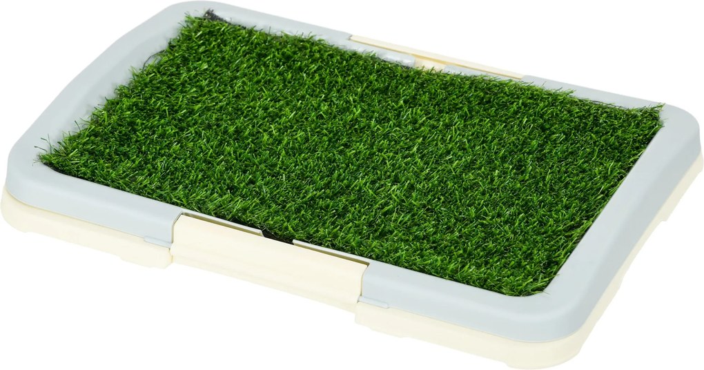 PawHut psí toaleta s umělým trávníkem, mřížkovou deskou a podnosem, tréninková podložka pro domácí mazlíčky, 46,5 x 34 cm
