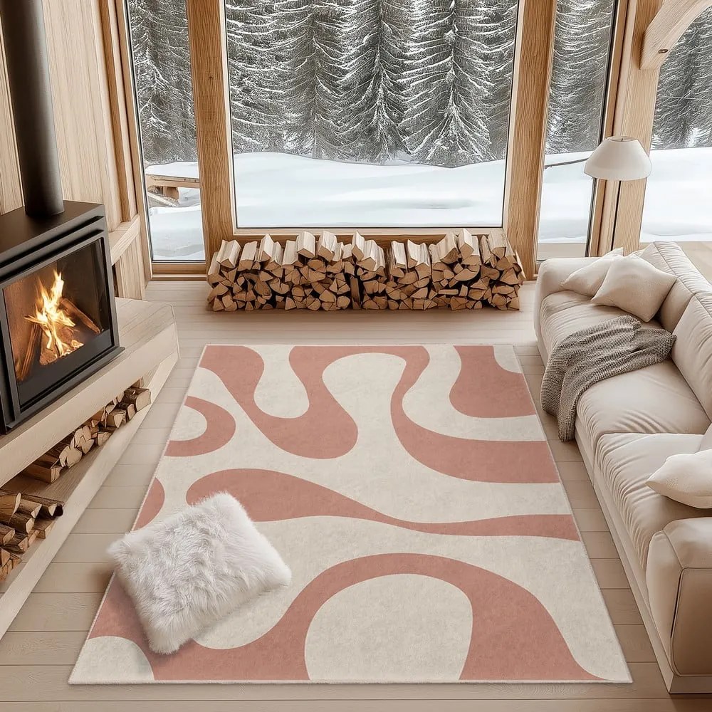 Růžový pratelný koberec 120x180 cm Strawberry Latte – Mila Home