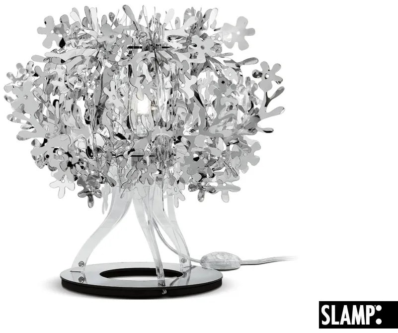 Slamp Fiorellina, stříbrná stolní lampička, 1x28W E14, výška 34cm