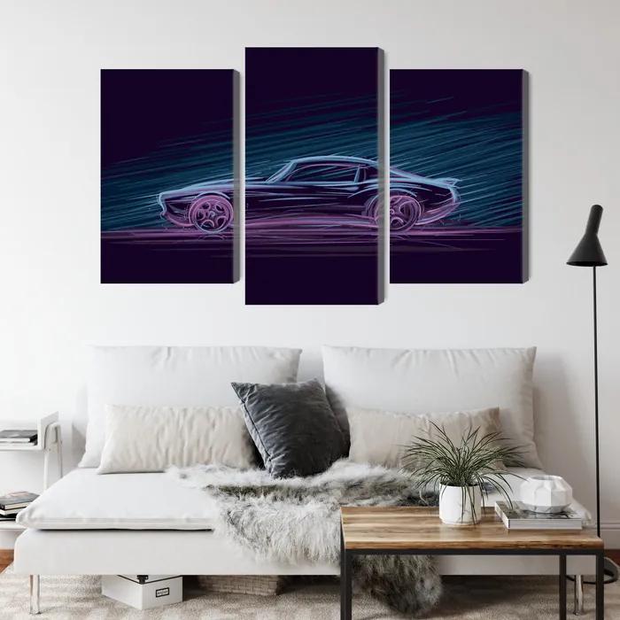 Vícedílný obraz Neonové Svalové Auto Nedostatek Nedostatek Přírodní plátno 120x80