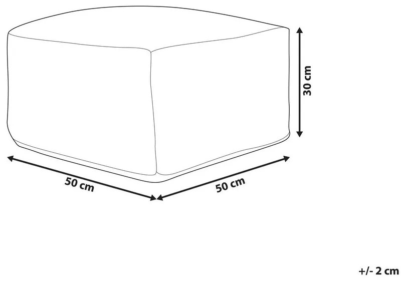 Jutový taburet 50 x 50 zelený/bílý GOPI Beliani