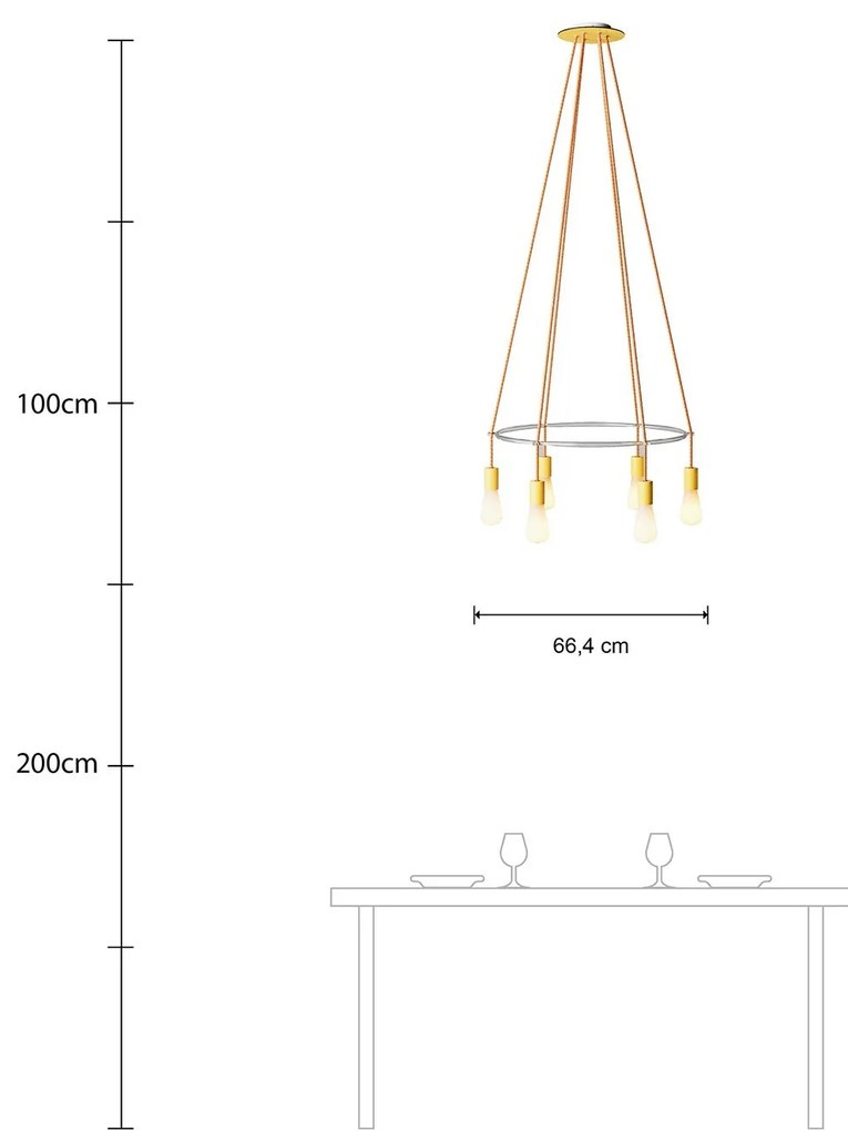 creative cables Lustr cage edison ST64 se 6 žárovkami Barva: Petrolejová