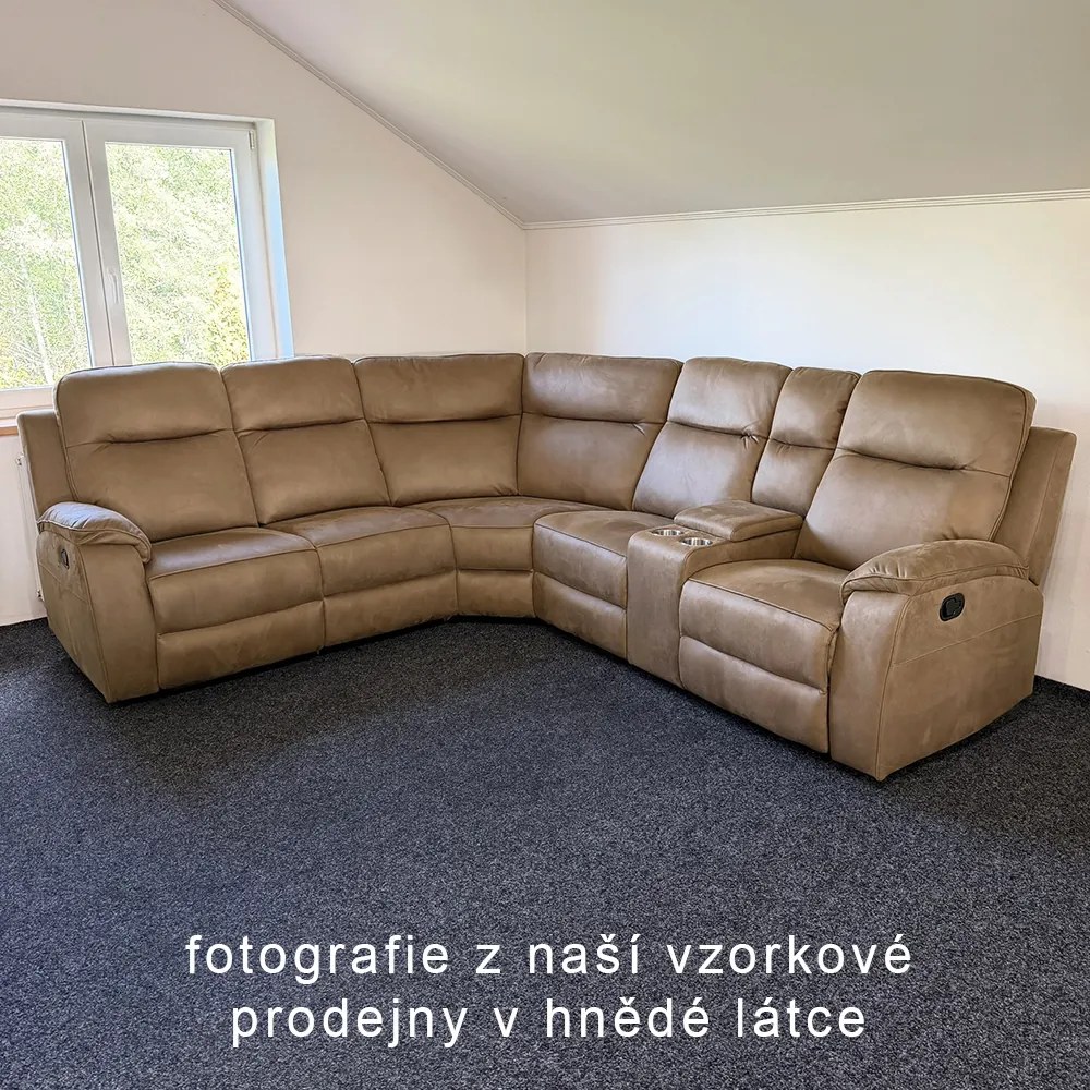 Sedací souprava MALAGA | 248x276 cm | UNIVERZÁLNÍ levá i pravá | s FUNKCÍ RELAX | tmavě šedá látka | EXTRA POHODLNÉ