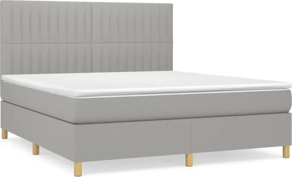 Box spring postel s matrací světle šedá 160 x 200 cm textil 3142505