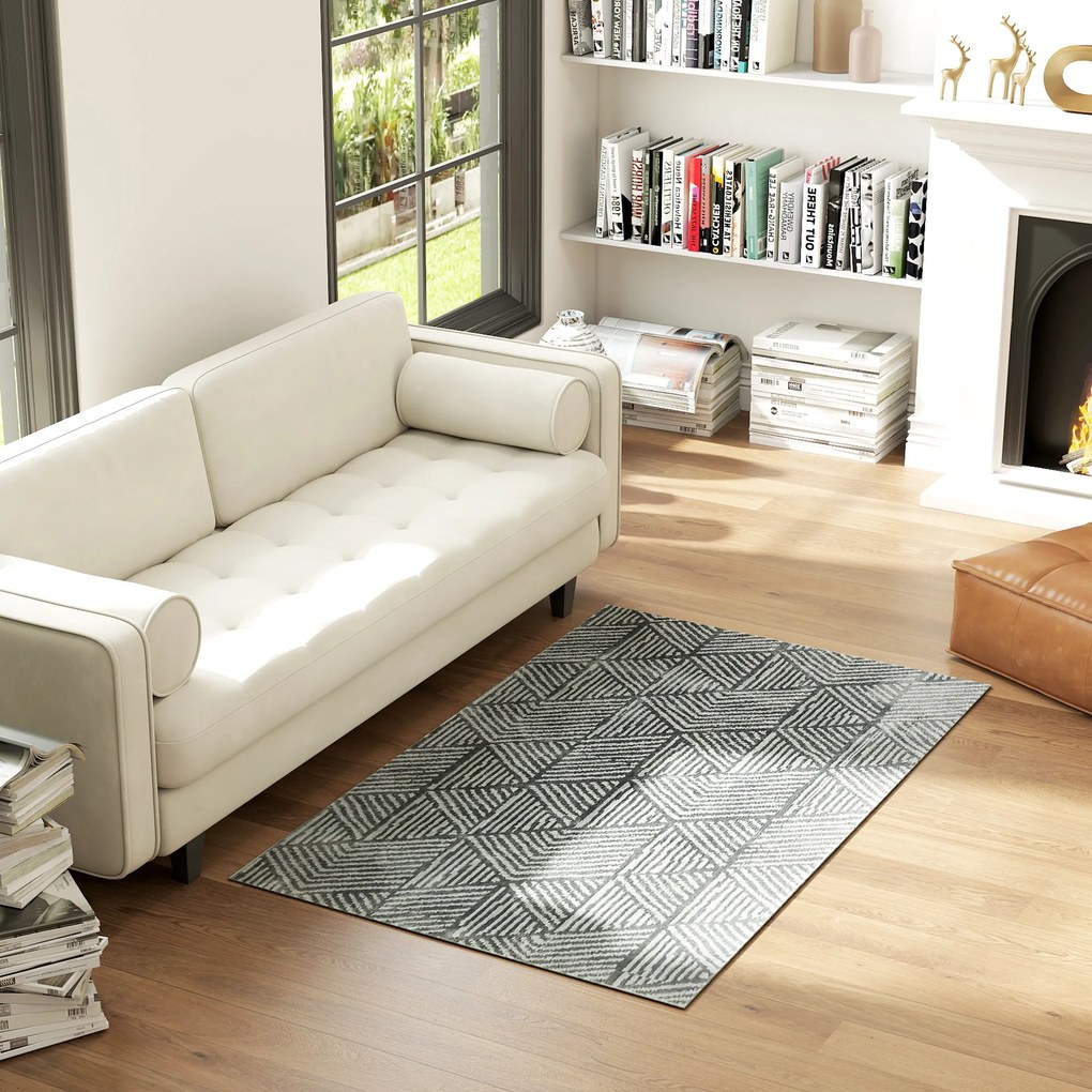 Koberec Koberec do obývacího pokoje v moderním stylu, omyvatelný koberec 150 x 80 cm tmavě šedý
