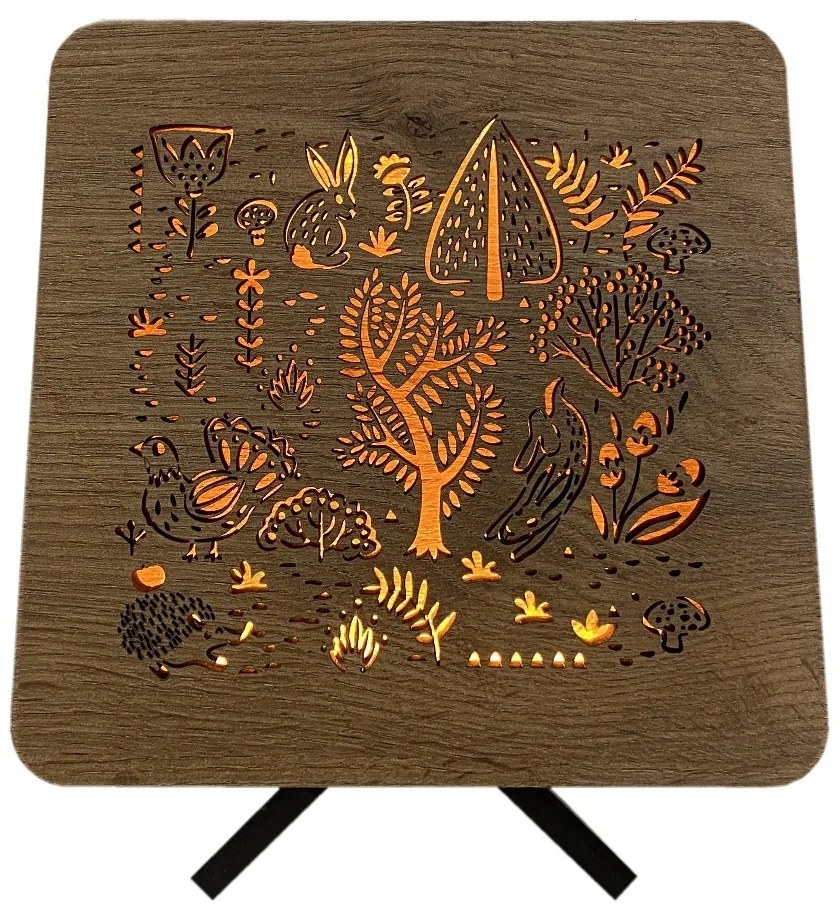 Li-Go "Les se zajícem"  lampa 19x19cm provedení povrchu: dub