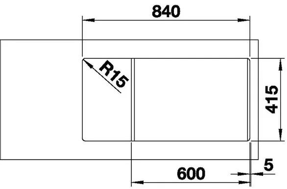 Blanco Favum XL 6 S Granitový dřez s odkapem oboustranné provedení, 86x43,5cm, antracit, 524233