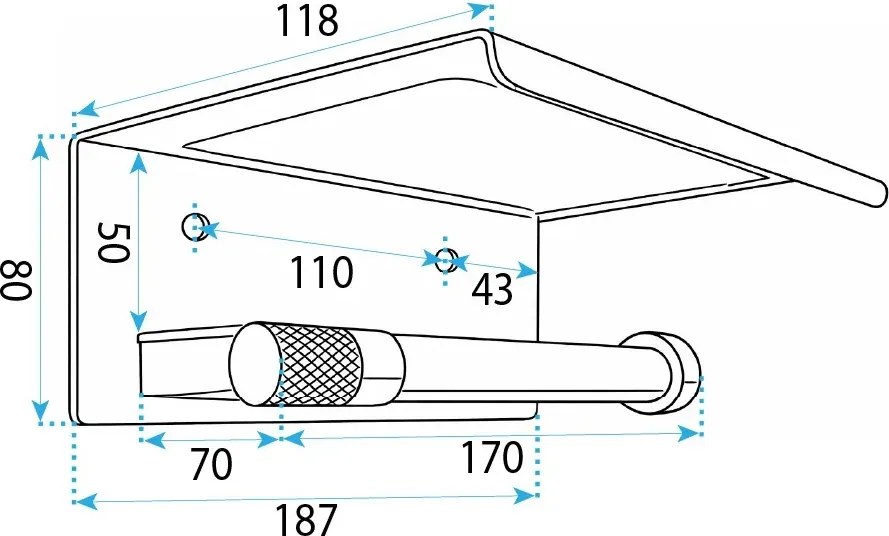 Držák na toaletní papír s poličkou REA ORI 39105A zlatý kartáčovaný
