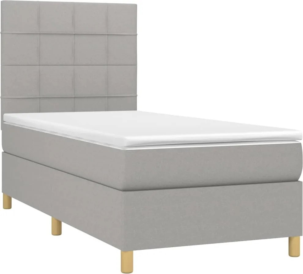 Box spring postel s matrací světle šedá 80 x 200 cm textil 3142289