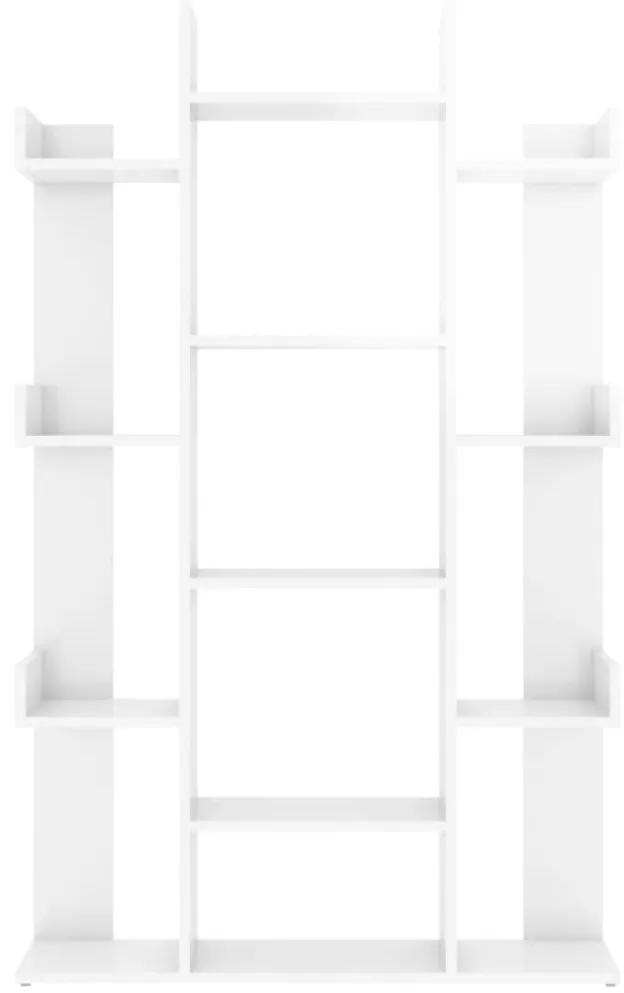 vidaXL Knihovna bílá s vysokým leskem 86 x 25,5 x 140 cm dřevotříska