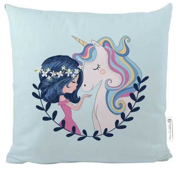 Povlak na polštář girl and unicorn, bavlněný satén