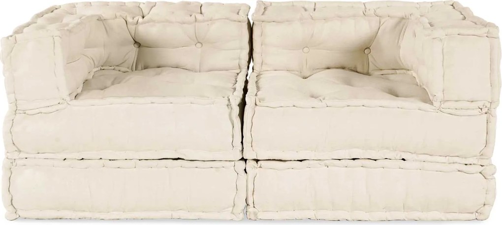 Modulová pohovka 2 ks Textil Krémová 140 x 70 x 56 cm 3315061