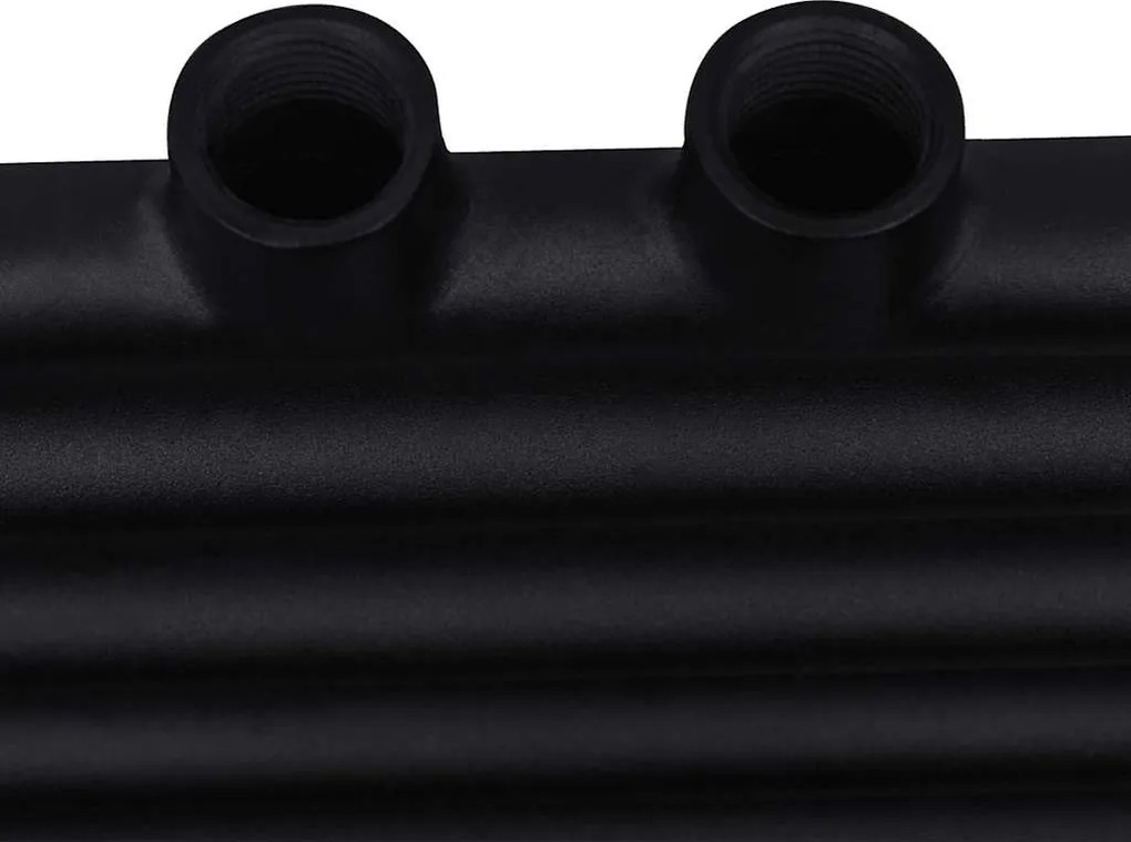 Černý žebříkový radiátor na ručníky rovný ústřední topení 600x1160 mm 141908