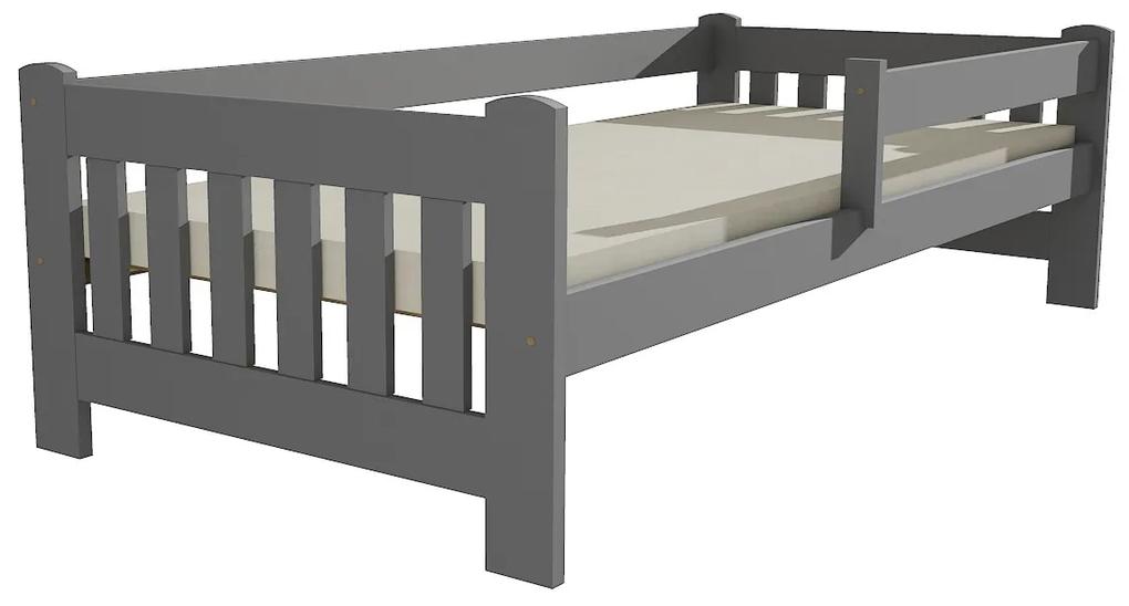 Dětská postel masiv 022 borovice masiv 90 x 190 cm šedá