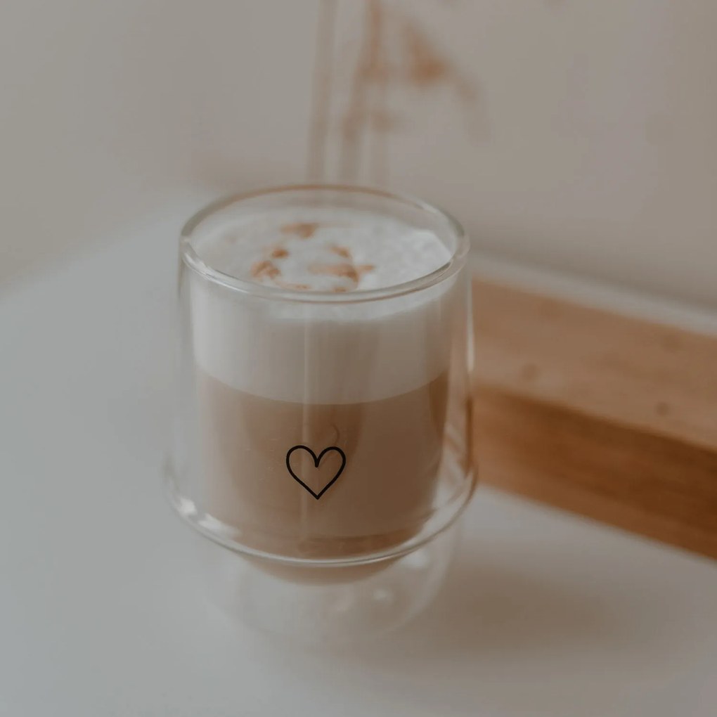 Eulenschnitt Dvoustěnná sklenice na teplé nápoje Heart 300 ml, čirá barva, sklo
