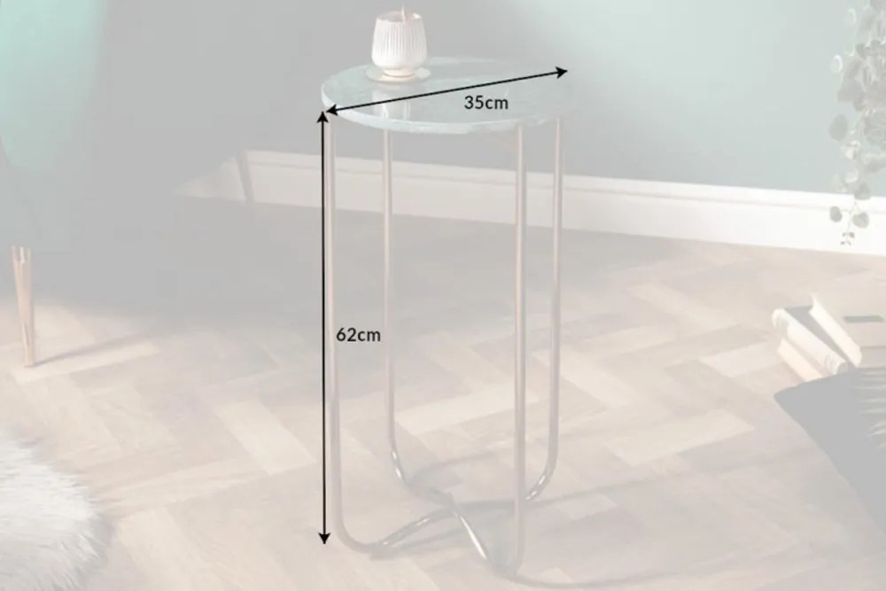 Odkládací stolek Tristen I 35 cm mramor zelený