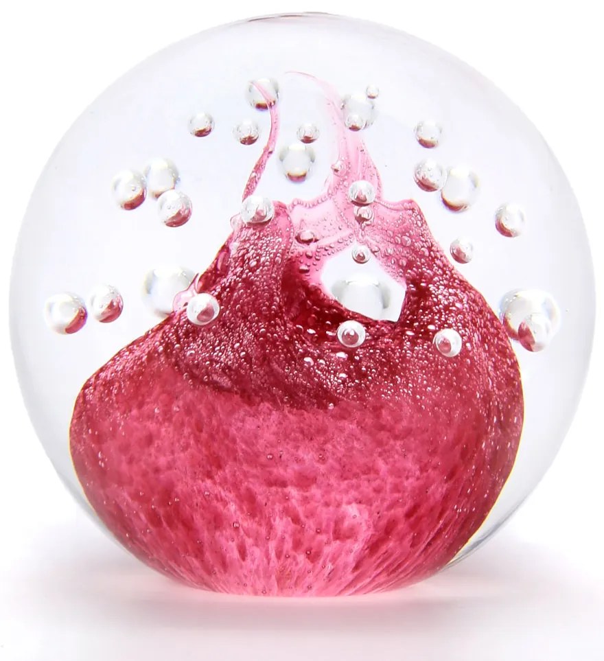 Skleněné těžítko - dekor 02, Růžová, 8 cm | České sklo od Artcristal Bohemia