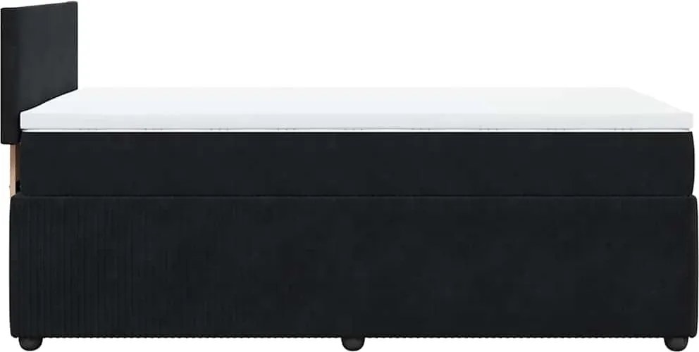Box spring postel s matrací černá 90x200 cm samet 3289934