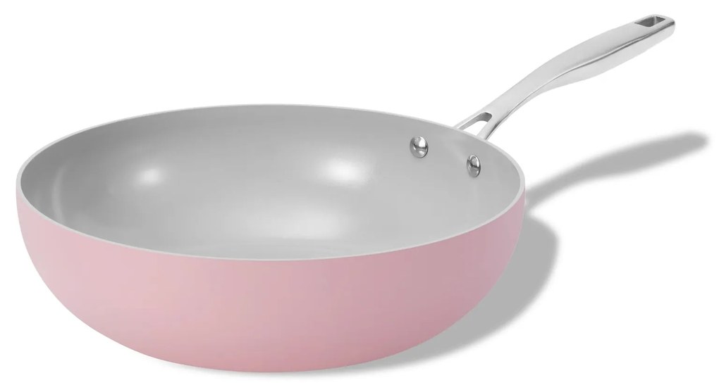 Elmich Nepřilnavá keramická Wok pánev Vital Ø 26 cm - růžová