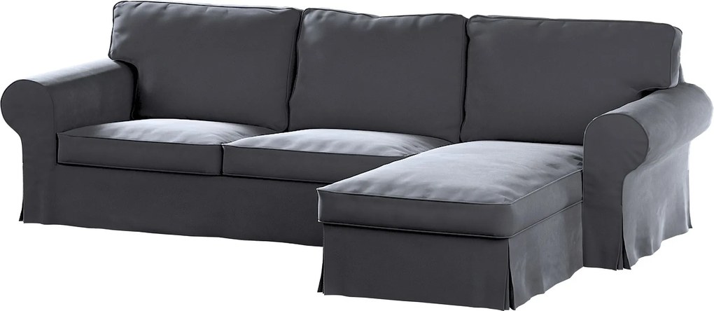 Potah na pohovku IKEA Ektorp 2-místná s lenoškou barva šedá látka lesklé, sametová