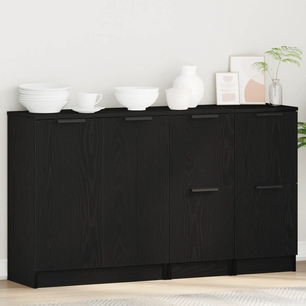 Servírovací skříň 3 ks Černý dub 120 x 30 x 70 cm 3332500