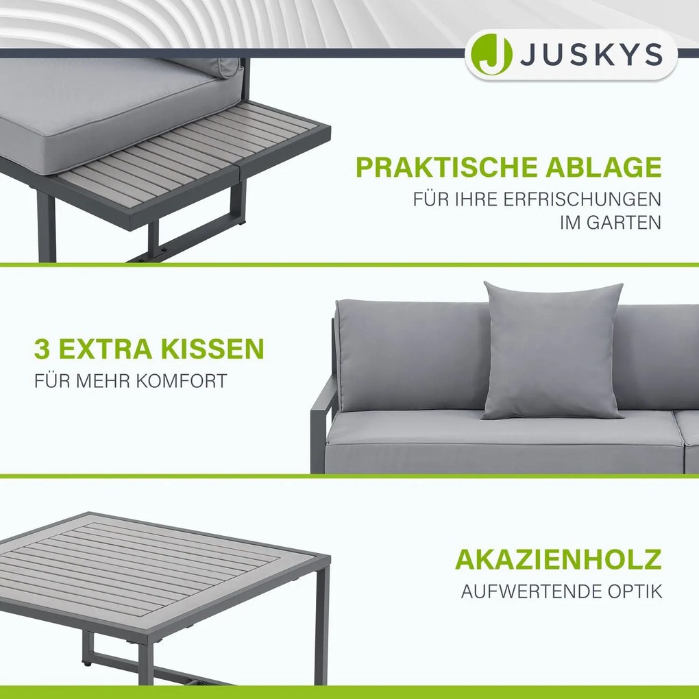 Juskys Zahradní sedací souprava St. Tropez pro 4 osoby Barva: Bílá