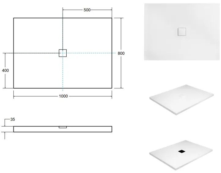 NOX ULTRASLIM sprchová vanička Rozměr vaničky: 100x80cm