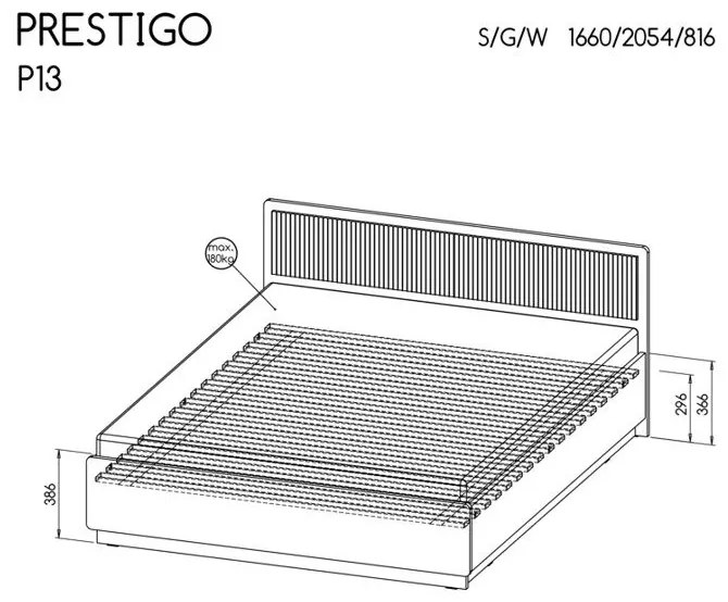 Manželská postel PRESTIGO 13