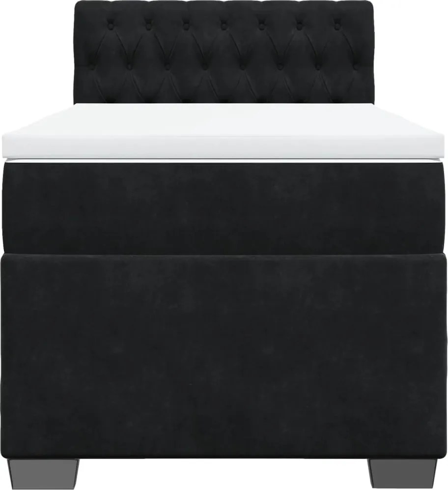 Box spring postel s matrací černá 90x200 cm samet 3288518