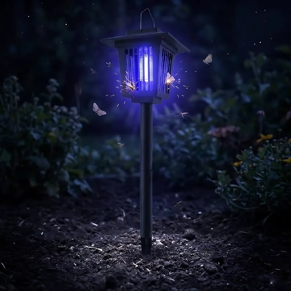 Bluegarden Bluegarden, LED solární lampa proti hmyzu 15x15x27 cm J-22, černá, OGR-02107