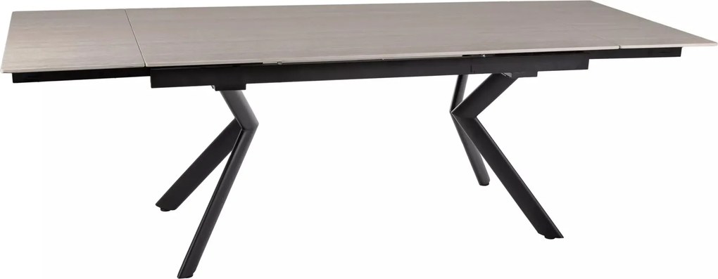 Jídelní rozkládací stůl Norton 160/240 cm keramika travertin/černý