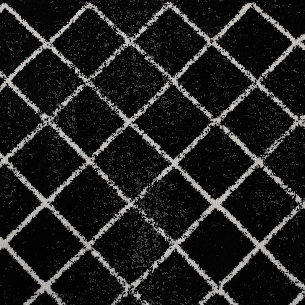 Koberec, černá/vzor, 100x150 cm, MATES TYP 1
