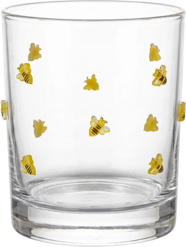 Sklenice na vodu s motivem včeliček - Ø 8*10 cm / 320 ml
