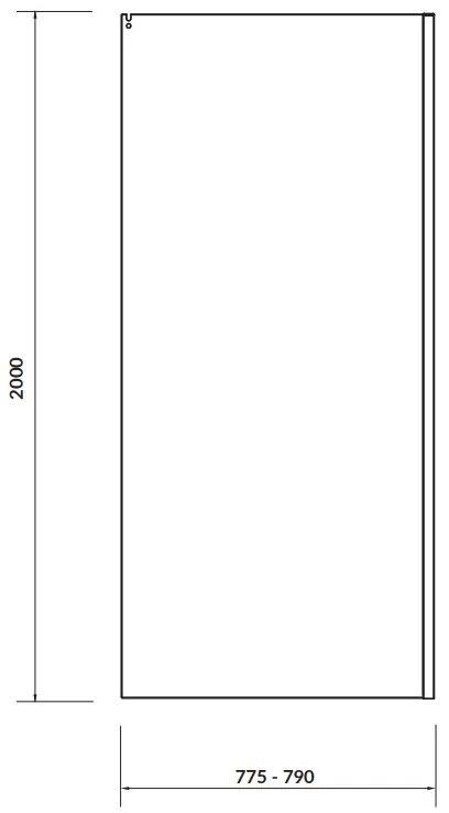 Cersanit Crea, skleněná sprchová stěna k posuvným spchovým dveřím 80x200 cm, 8mm čiré sklo, chromový profil, S900-2613