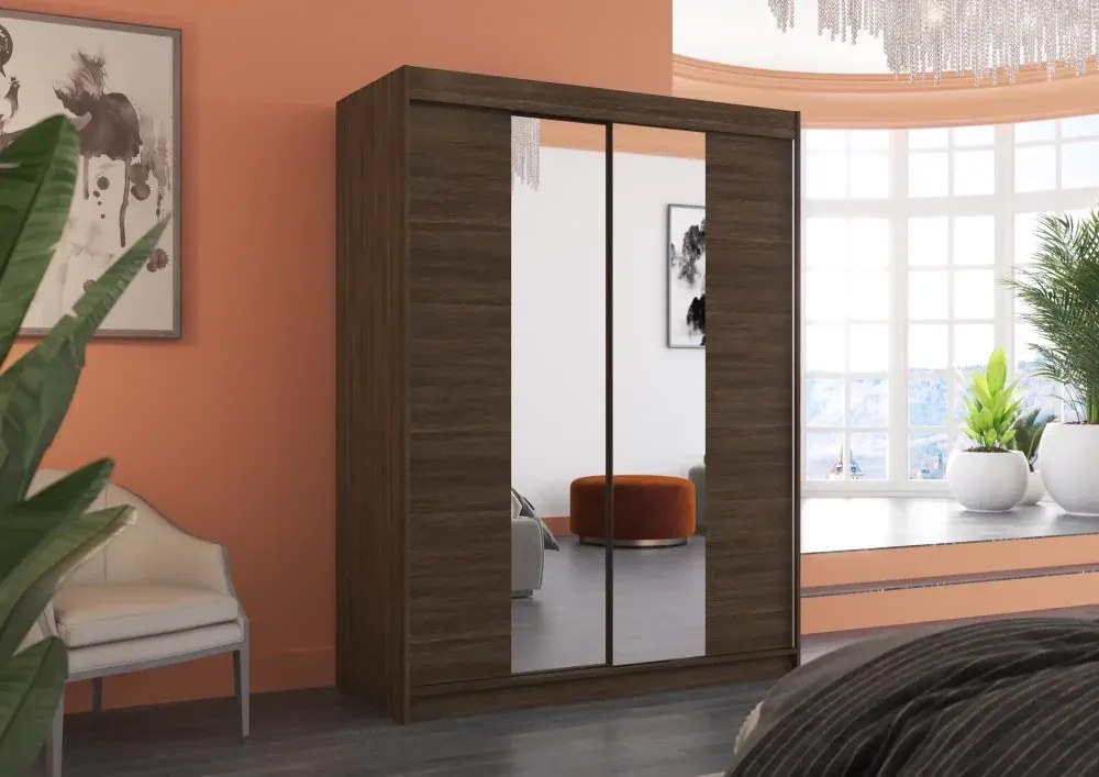 Posuvná skříň s zrcadlem FEVER 150 choco