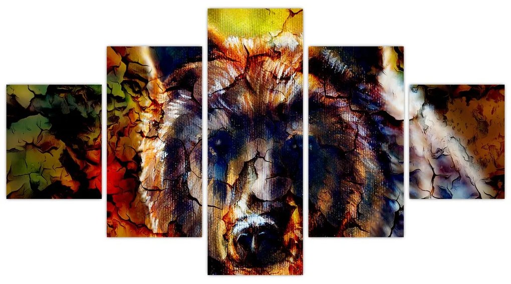 Obraz - Medvěd, malba (125x70 cm)