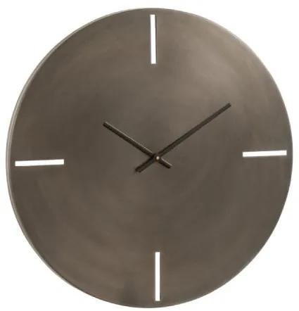 Nástěnné hodiny J-line kovové 50cm, šířka 4cm, tmavě šedá