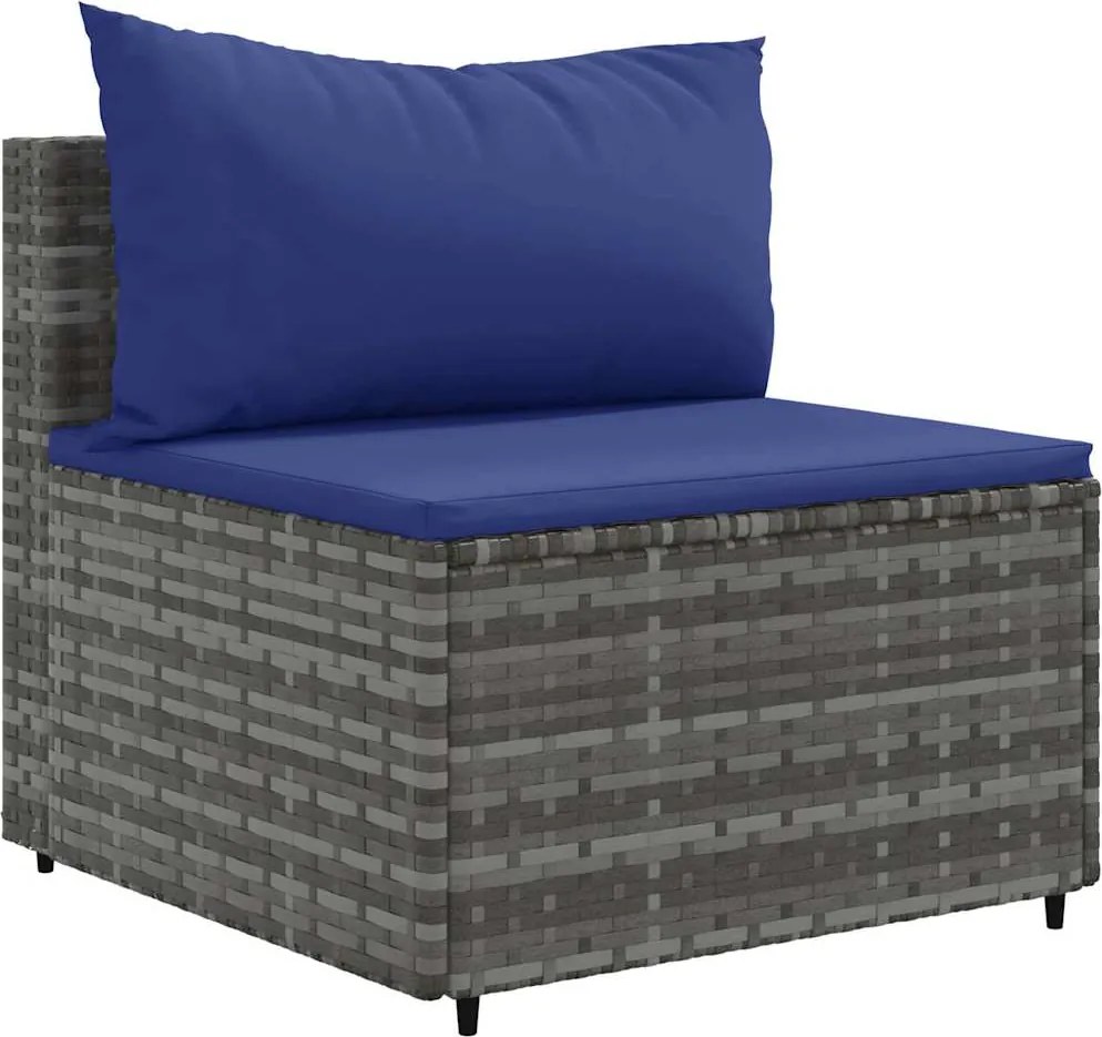 6dílná zahradní sedací souprava s poduškami šedá polyratan 3308111